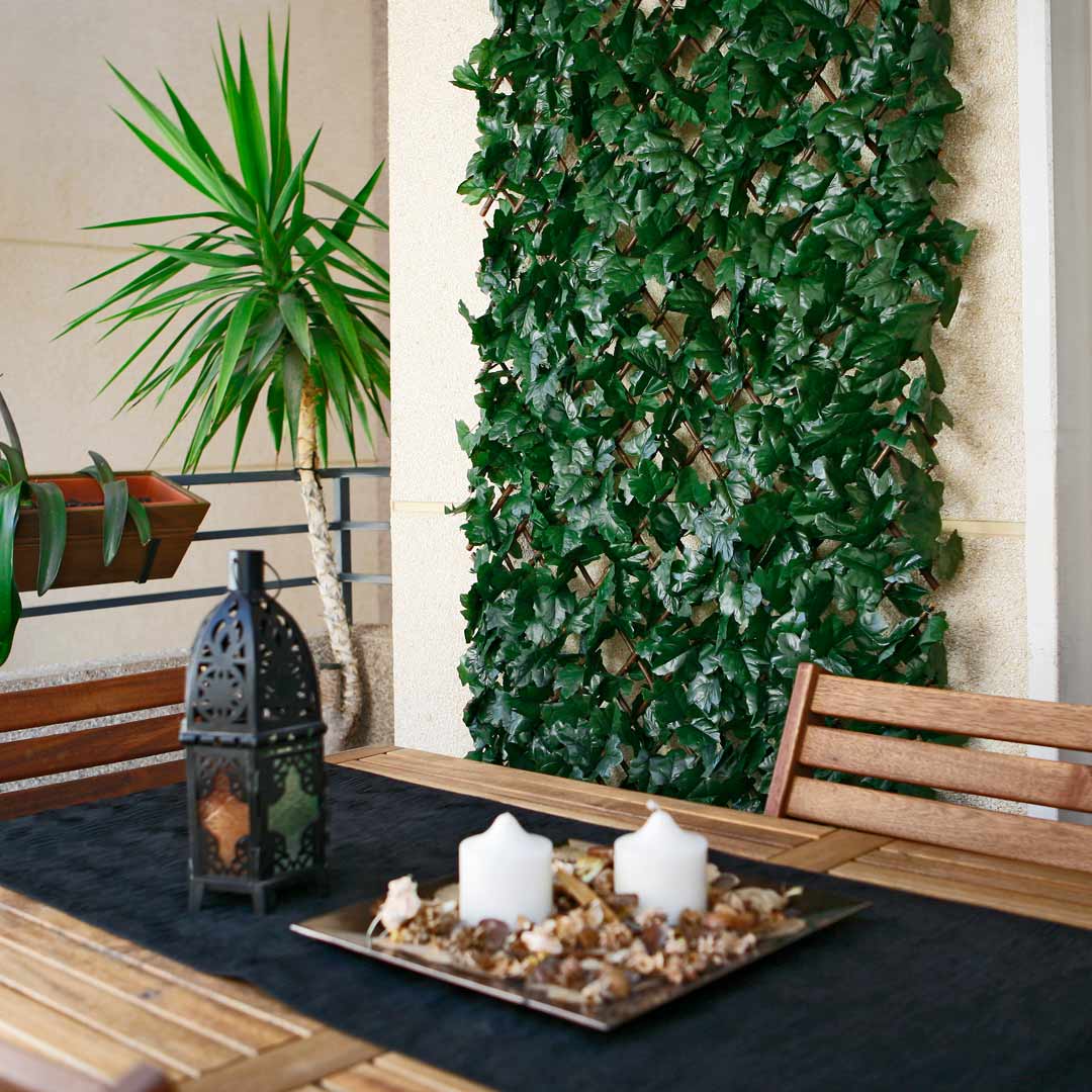 Celosía extensible de mimbre con hojas | Decoración terraza – Decoandlemon